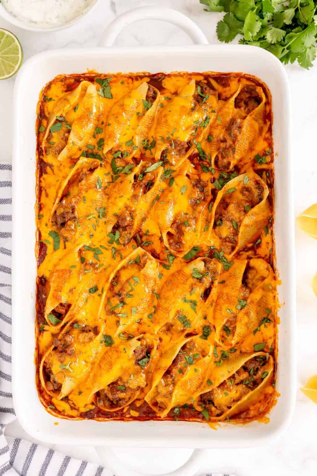 Mexican Stuffed Shells (Mexican Italian Fusion!) - Kylee Cooks