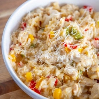 Creamy Chicken Risotto Recipe (with vegetables) - Kylee Cooks