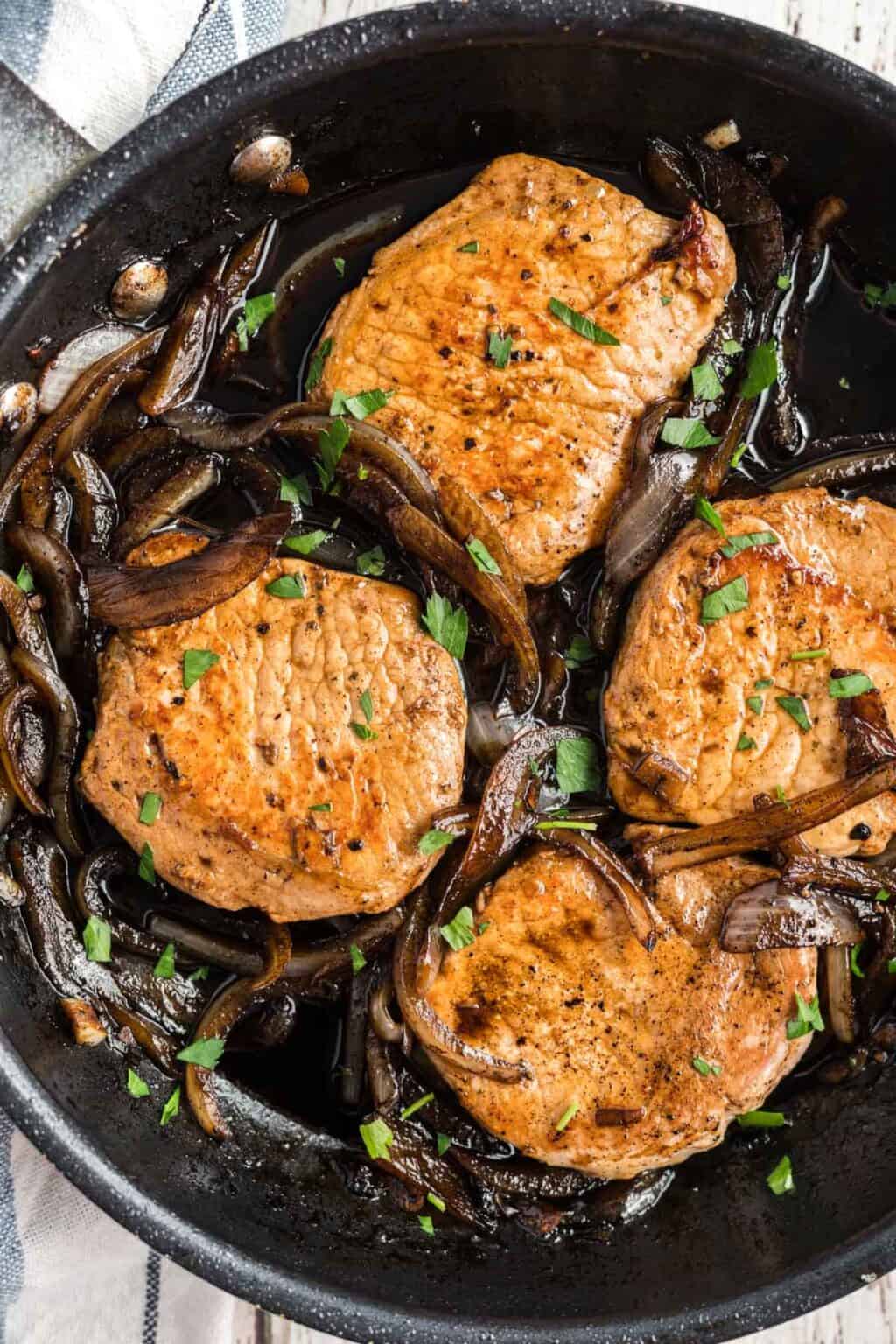 Balsamic Glazed Pork Chops (under 30 minutes) - Kylee Cooks