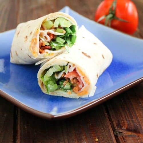 Turkey Club Wraps with Bacon - Kylee Cooks