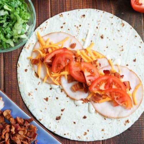 Turkey Club Wraps with Bacon - Kylee Cooks