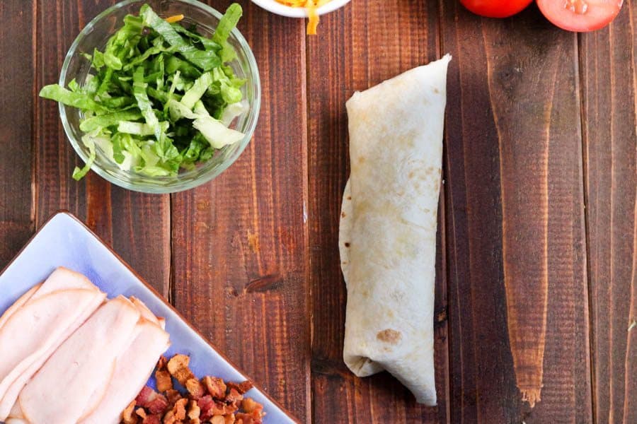 Turkey Club Wraps with Bacon - Kylee Cooks