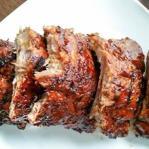 Sweet & Spicy BBQ Ribs (Oven Baked) - Kylee Cooks