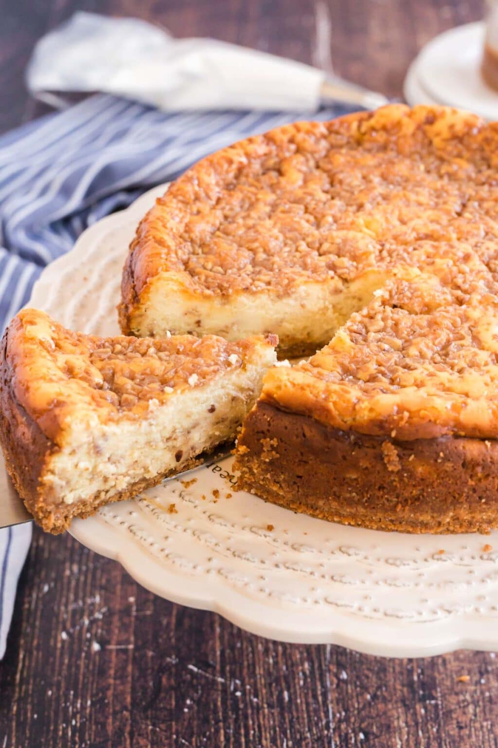 Toffee Caramel Cheesecake (no water bath) - Kylee Cooks