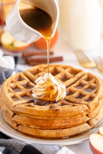Homemade Apple Cinnamon Waffles (from scratch) - Kylee Cooks