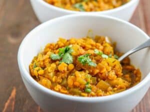 Spiced Red Lentil Dhal (Vegetarian) - Kylee Cooks