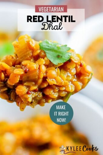 Spiced Red Lentil Dhal (Vegetarian) - Kylee Cooks