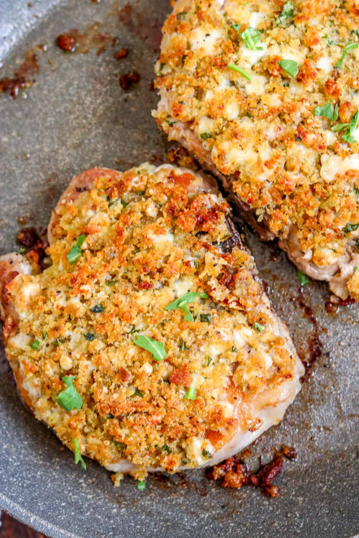 Blue Cheese Crusted Pork Chops - Kylee Cooks