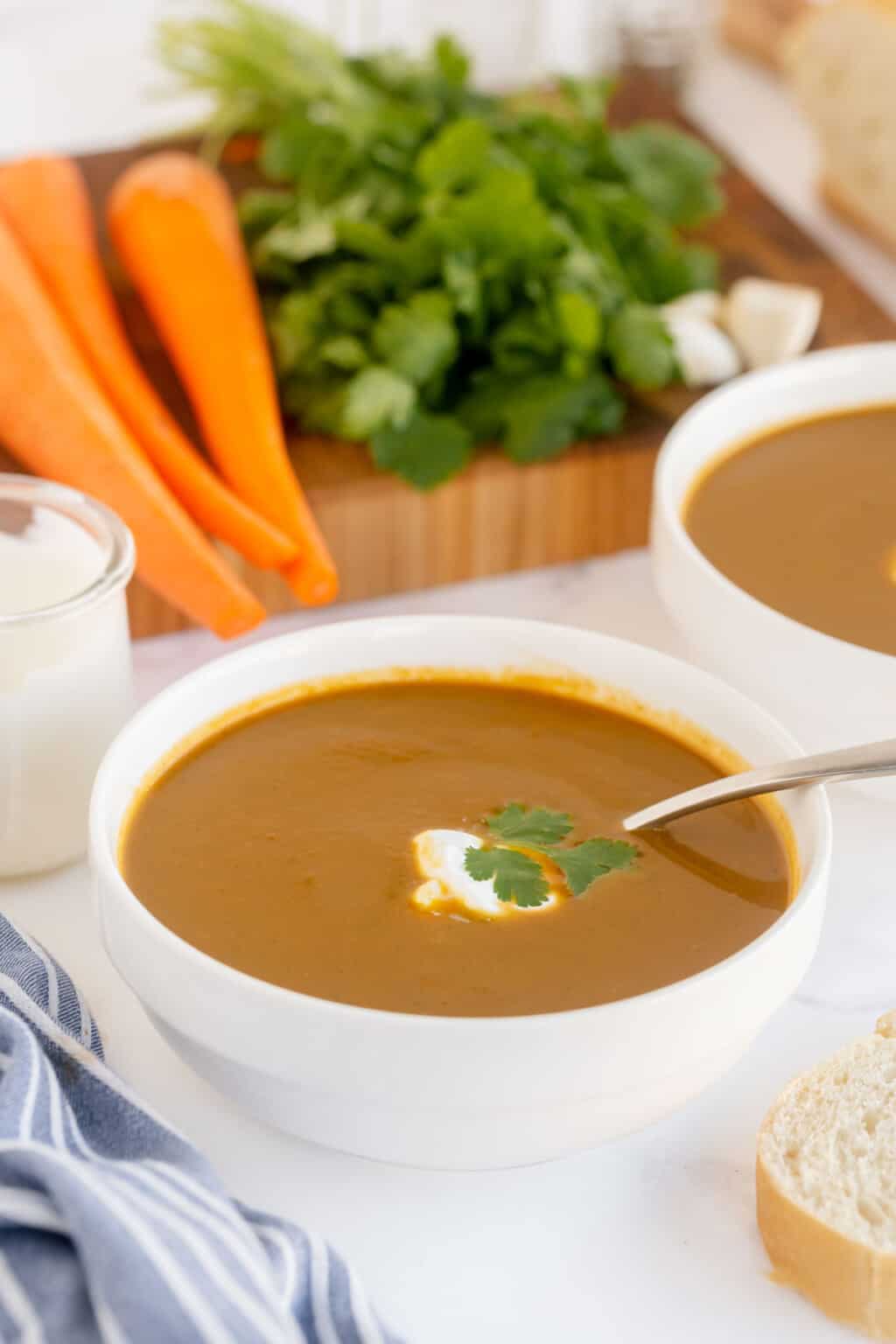 5 Ingredient Carrot Soup Recipe (with Cilantro) - Kylee Cooks