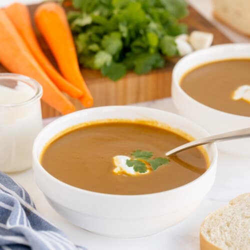 5 Ingredient Carrot Soup Recipe (with Cilantro) - Kylee Cooks