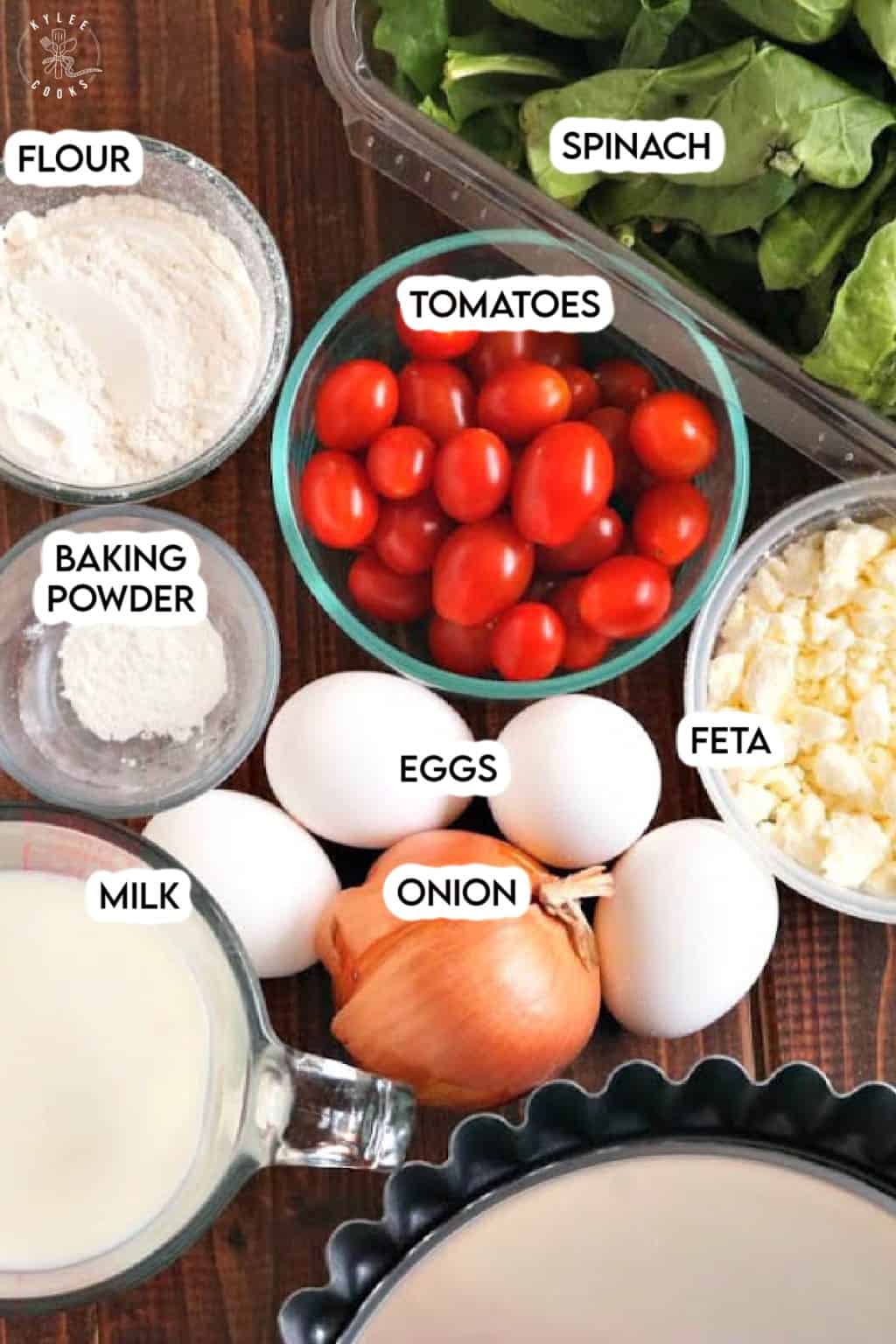 Crustless Spinach Quiche (with Tomatoes and Feta) - Kylee Cooks