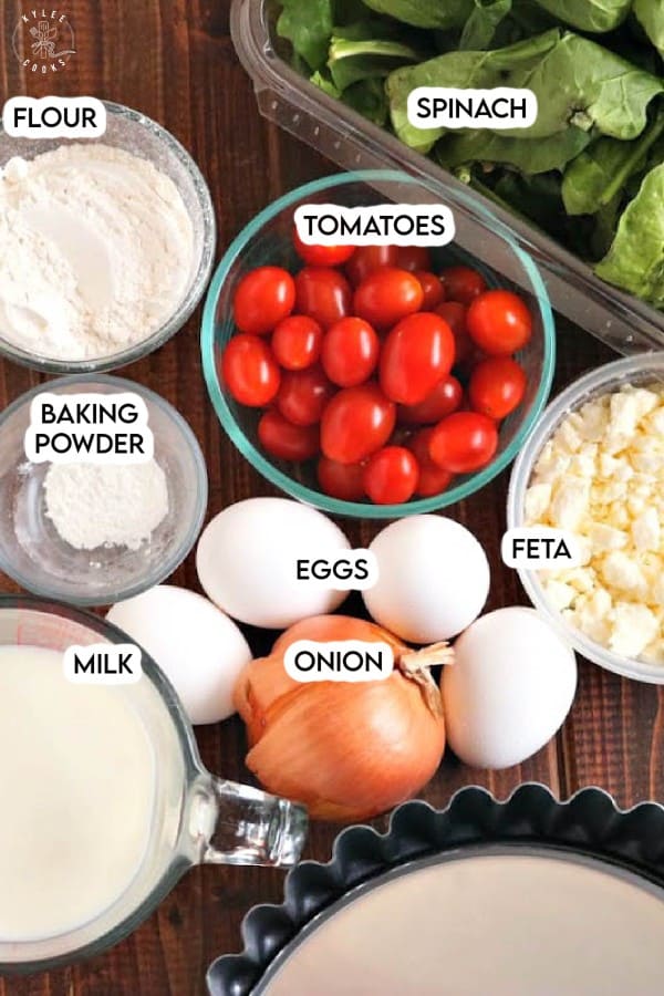 Crustless Spinach Quiche (with Tomatoes and Feta) - Kylee Cooks