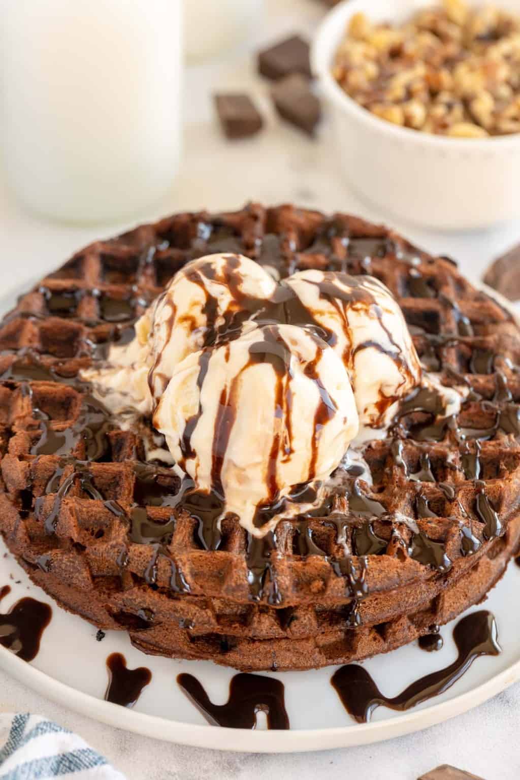 Brownie Waffles (a dessert recipe) - Kylee Cooks