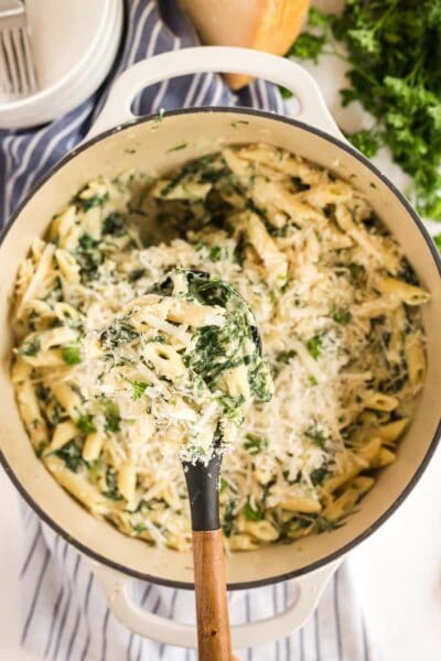 Pasta Florentine (Vegetarian) - Kylee Cooks