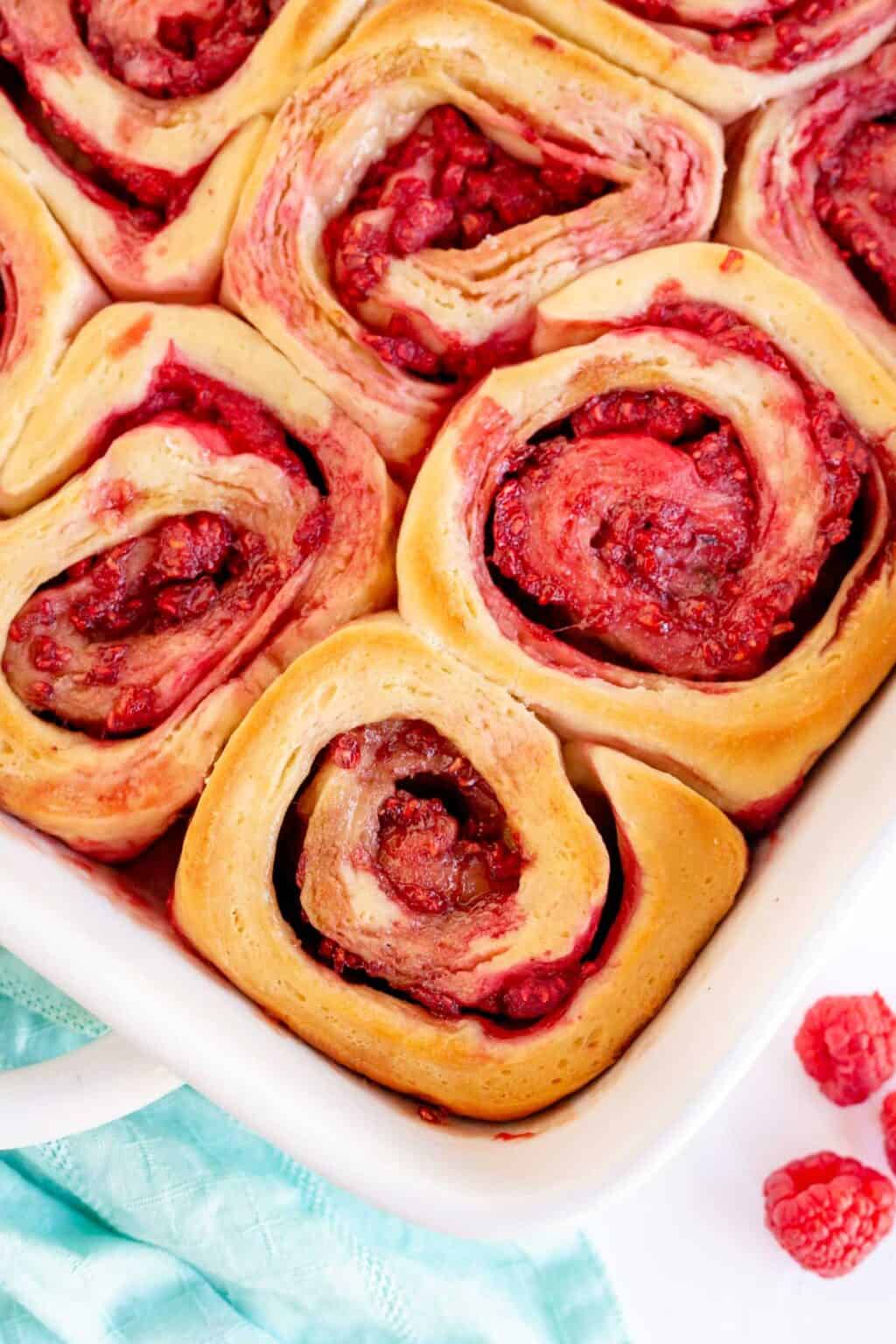 Raspberry Sweet Rolls from Scratch - Kylee Cooks