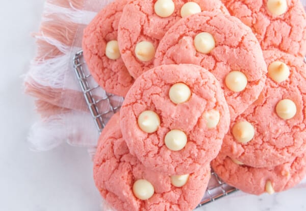 Strawberry Cake Mix Cookies Recipe - Kylee Cooks