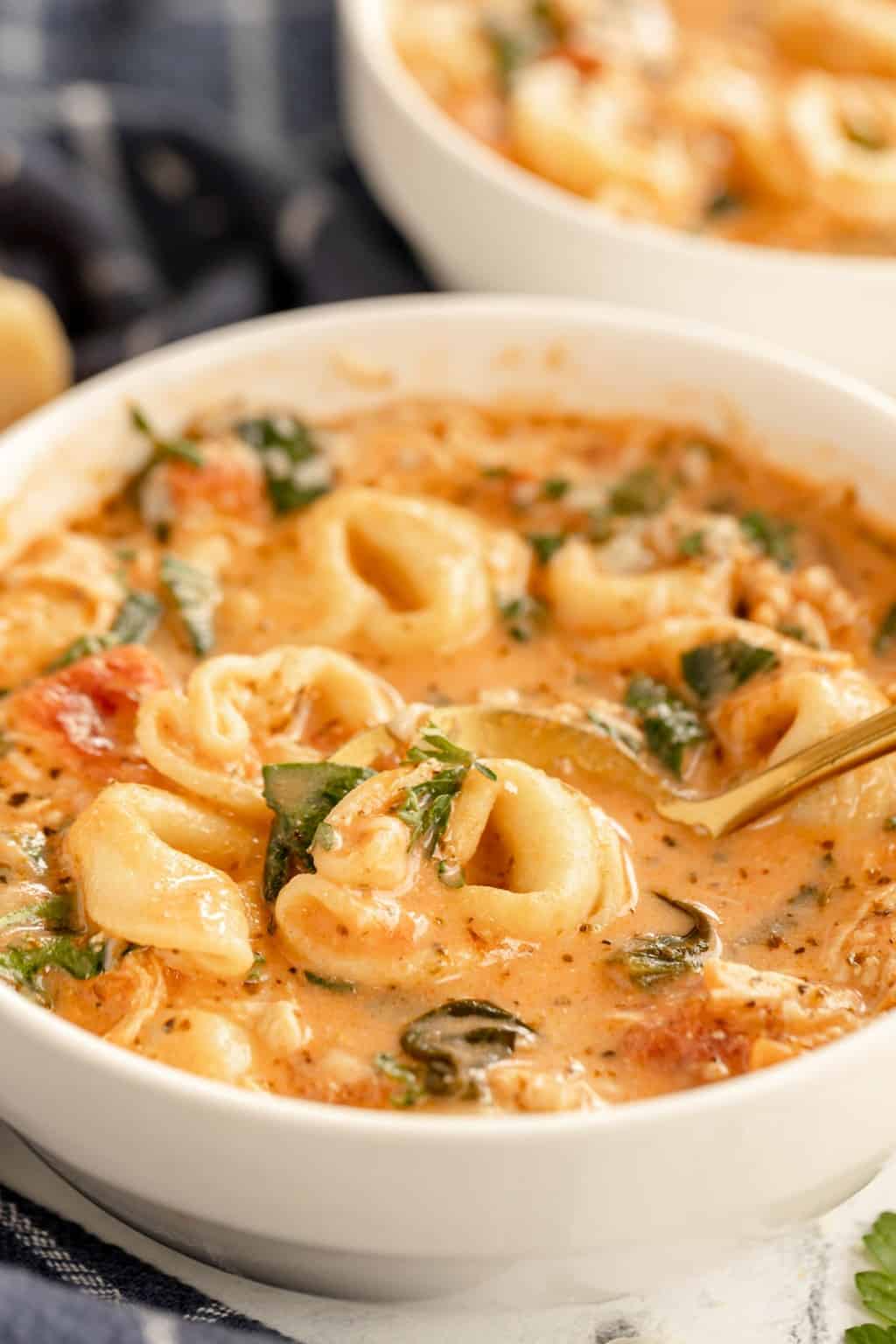 Creamy Chicken Tortellini Soup - Kylee Cooks