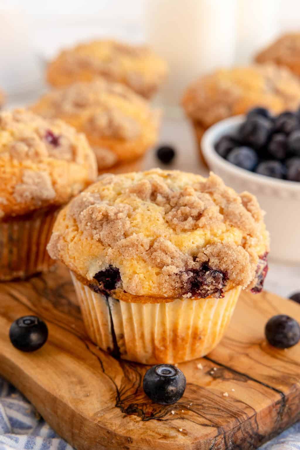 Homemade Blueberry Muffins with Crumb Topping - Kylee Cooks
