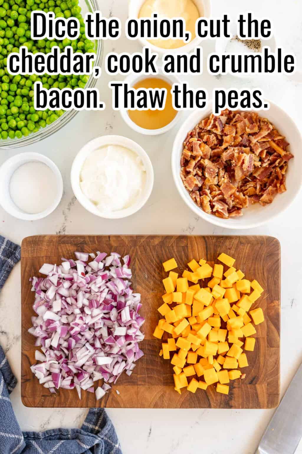 Classic Pea Salad (with bacon!) - Kylee Cooks
