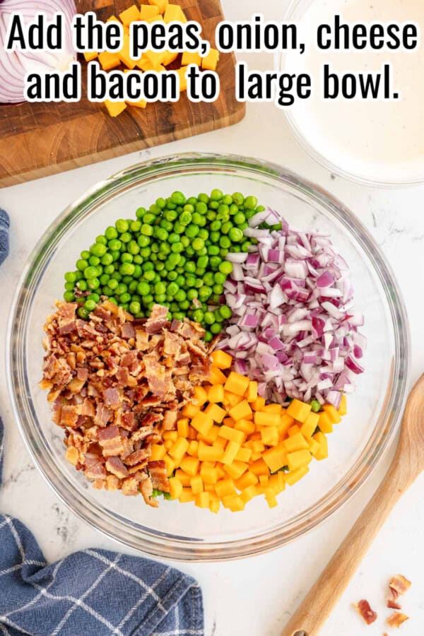 Classic Pea Salad (with bacon!) - Kylee Cooks