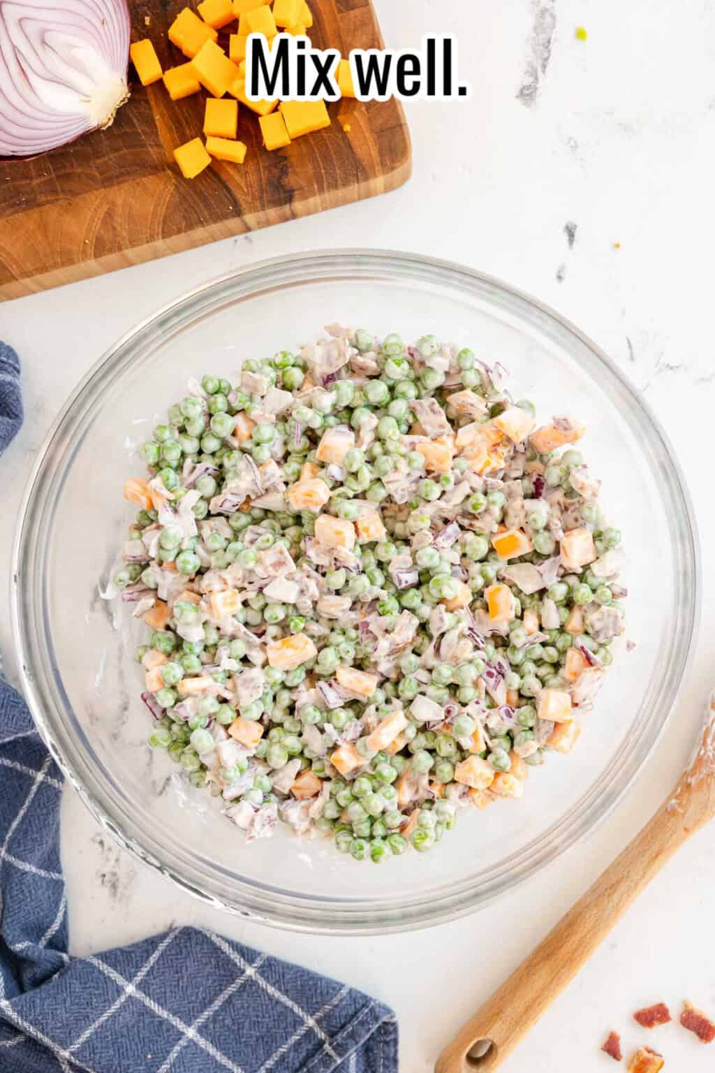 Classic Pea Salad (with bacon!) - Kylee Cooks