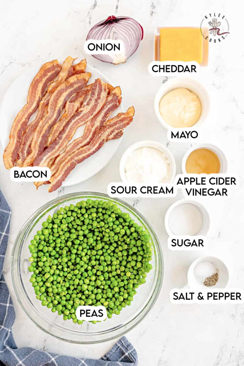 Classic Pea Salad (with bacon!) - Kylee Cooks