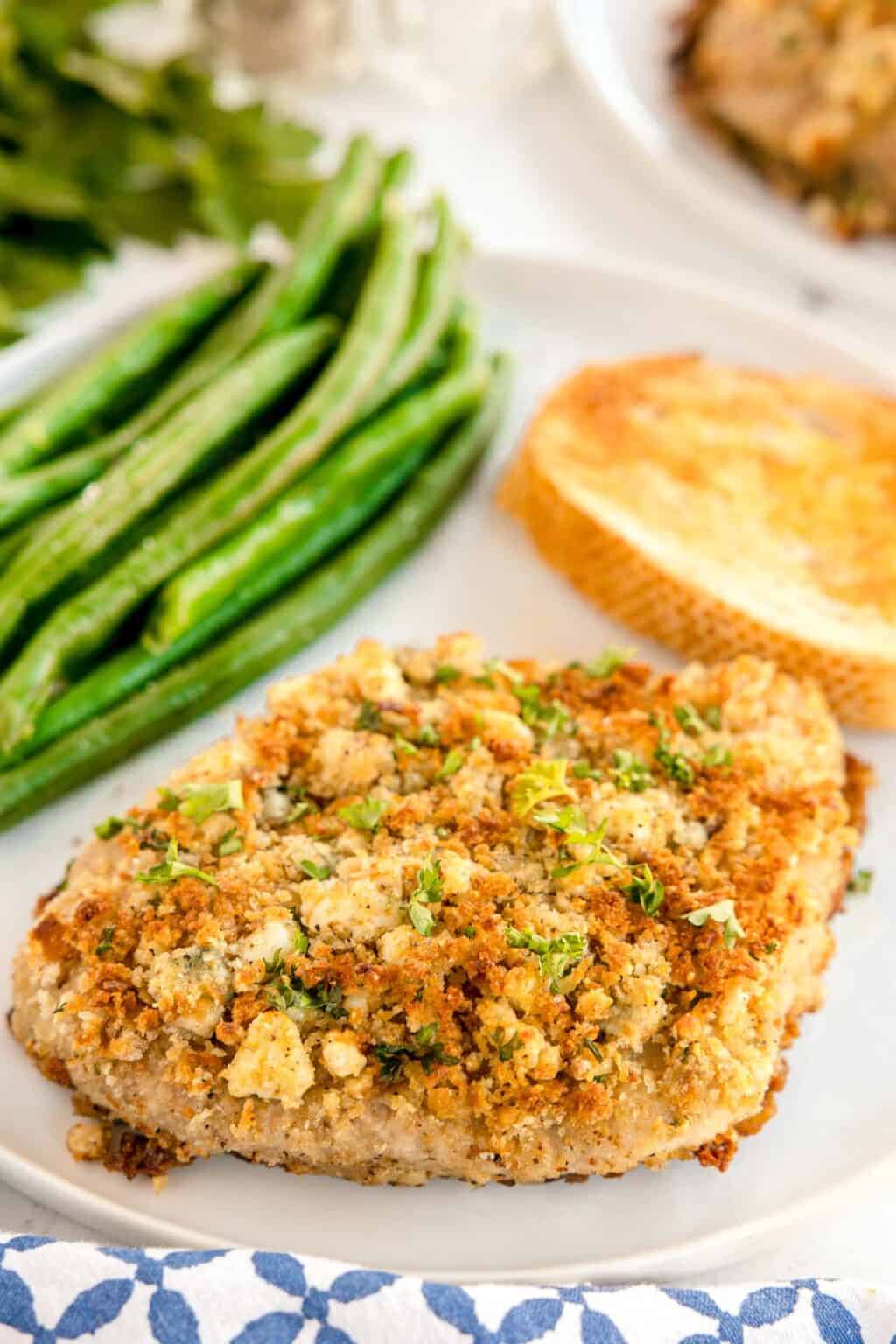 Baked Pork Chops With Blue Cheese Crust - Kylee Cooks