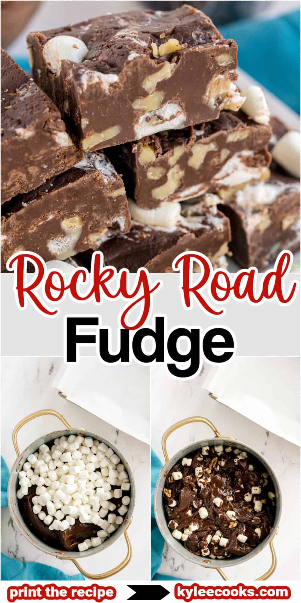 Rocky Road Fudge Recipe (No Bake) | Kylee Cooks