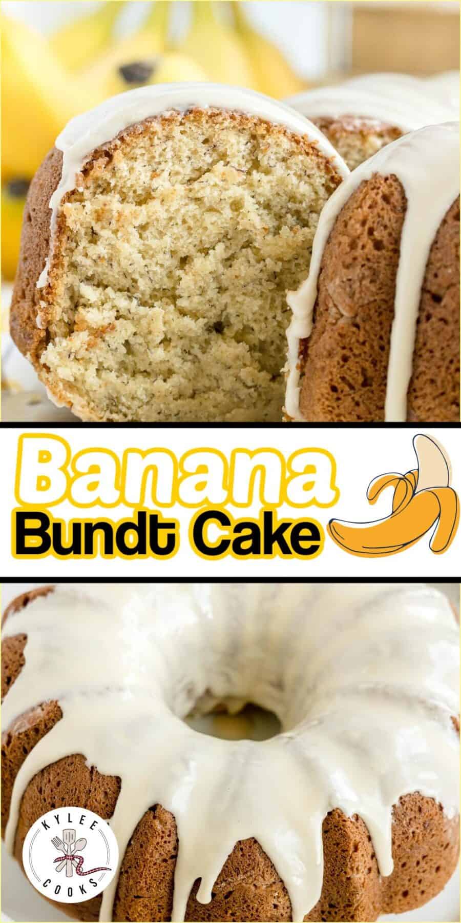 Banana Bundt Cake with Vanilla Glaze - Kylee Cooks